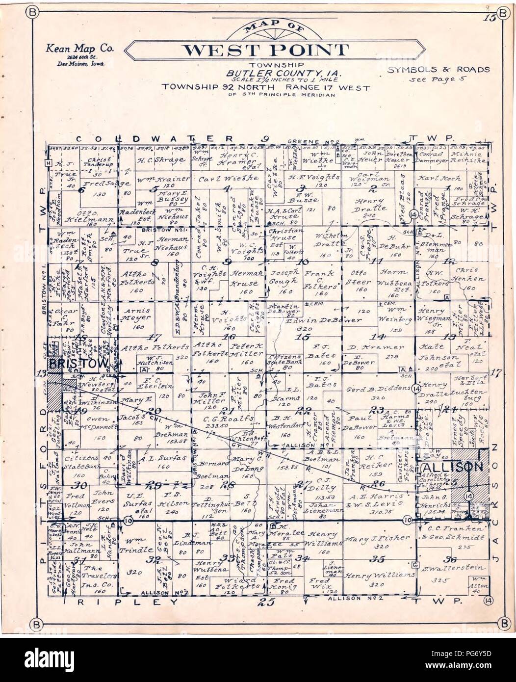 Atlas of Butler County, Iowa Stock Photo - Alamy