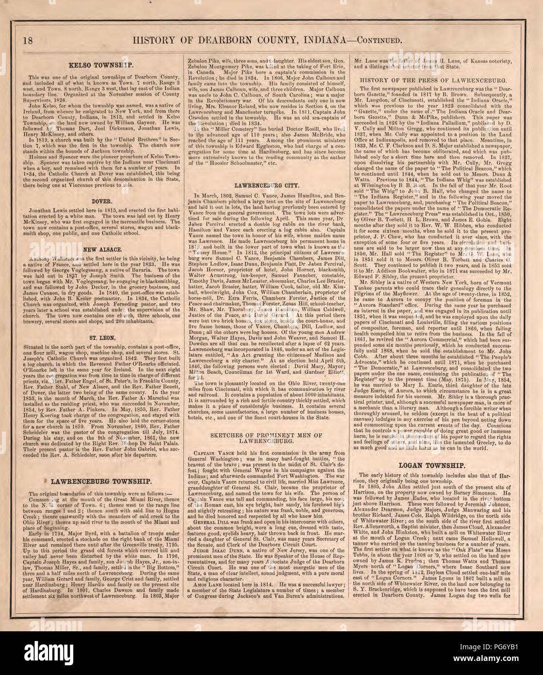 Atlas of Dearborn County, Indiana - to which is added a map of the ...