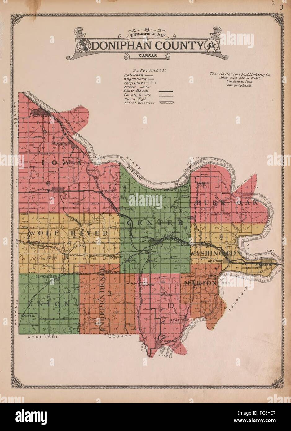 Atlas of Doniphan County, Kansas - containing maps of townships of the ...