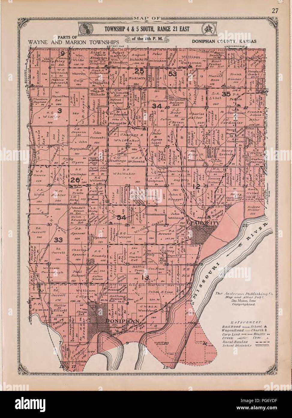 Atlas of Doniphan County, Kansas - containing maps of townships of the ...