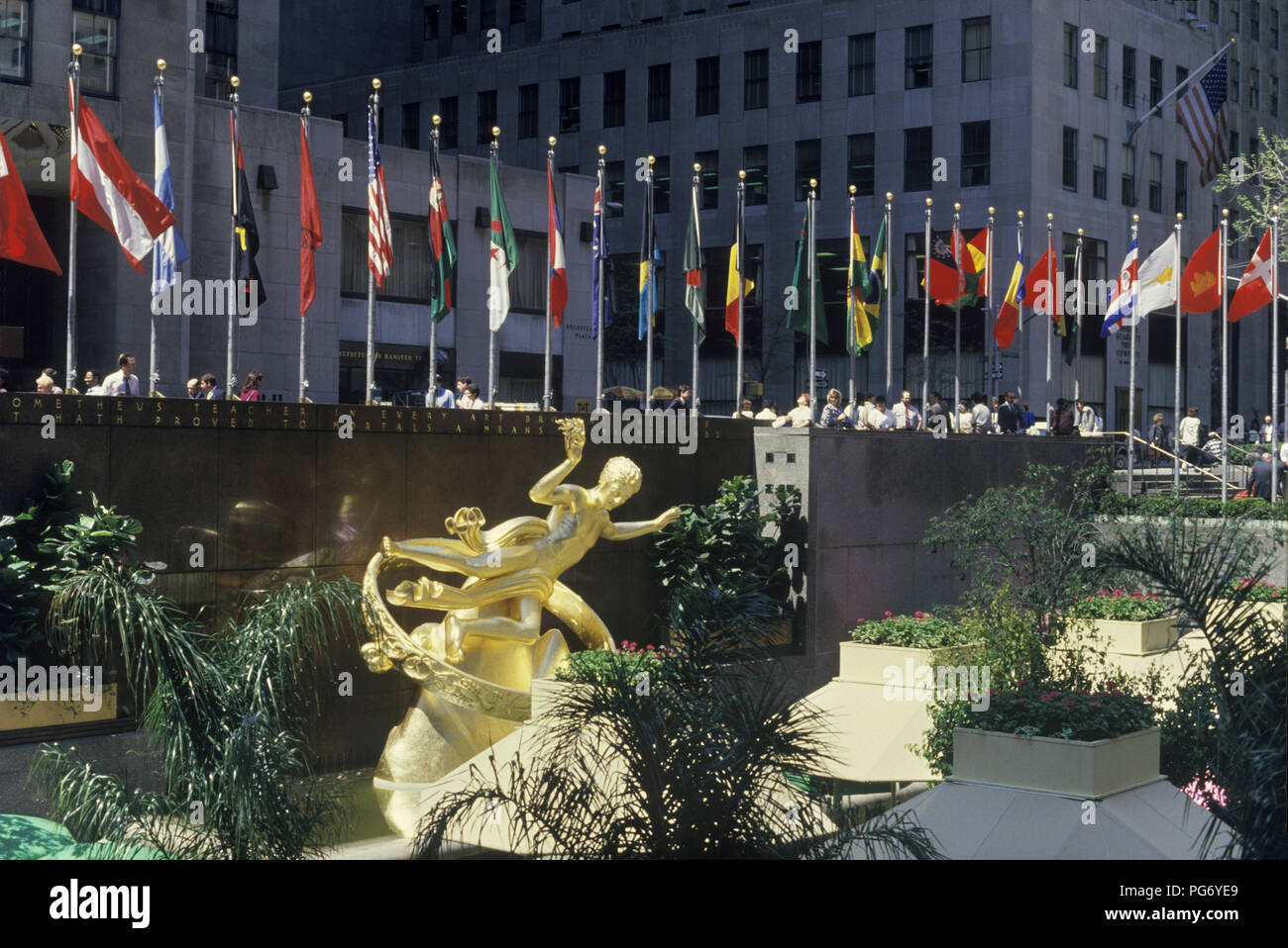 1987 HISTORICAL PROMETHEUS FOUNTAIN (©PAUL MANSHIP 1939) ROCKEFELLER ...