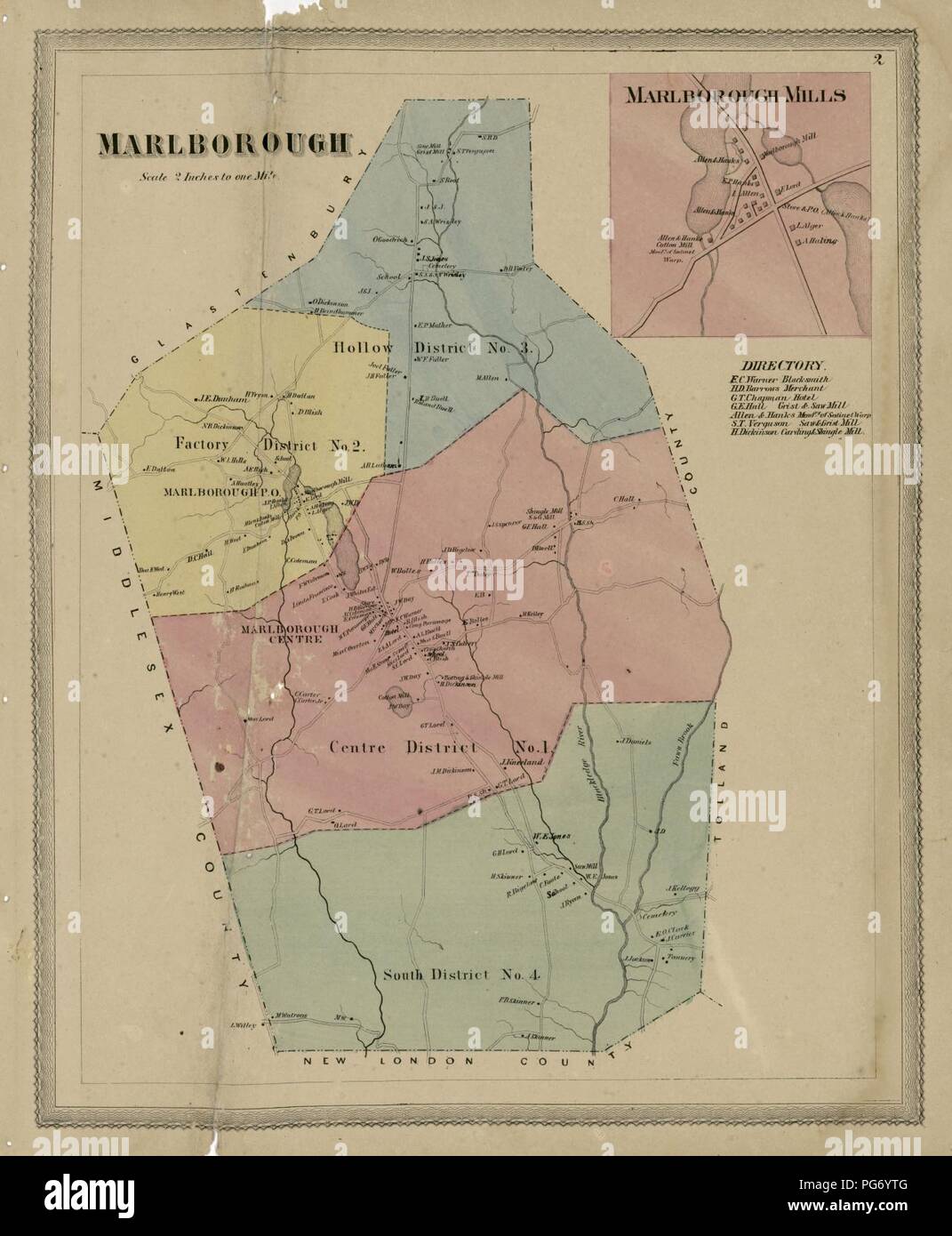 Tolland map hi-res stock photography and images - Alamy