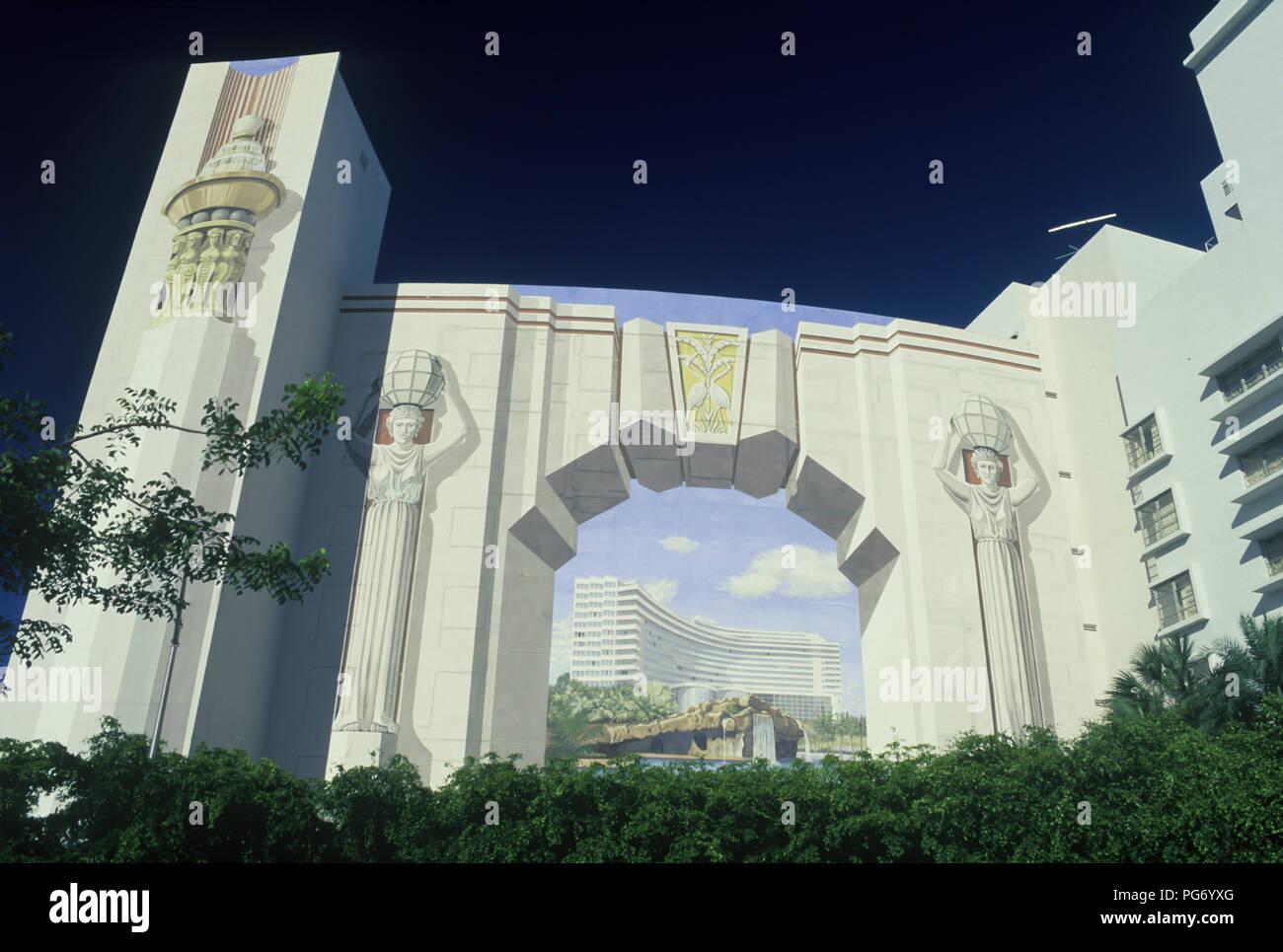 1995 HISTORICAL RICHARD HASS ARC DE TRIOMPHE MURAL FONTAINEBLEAU HILTON ...