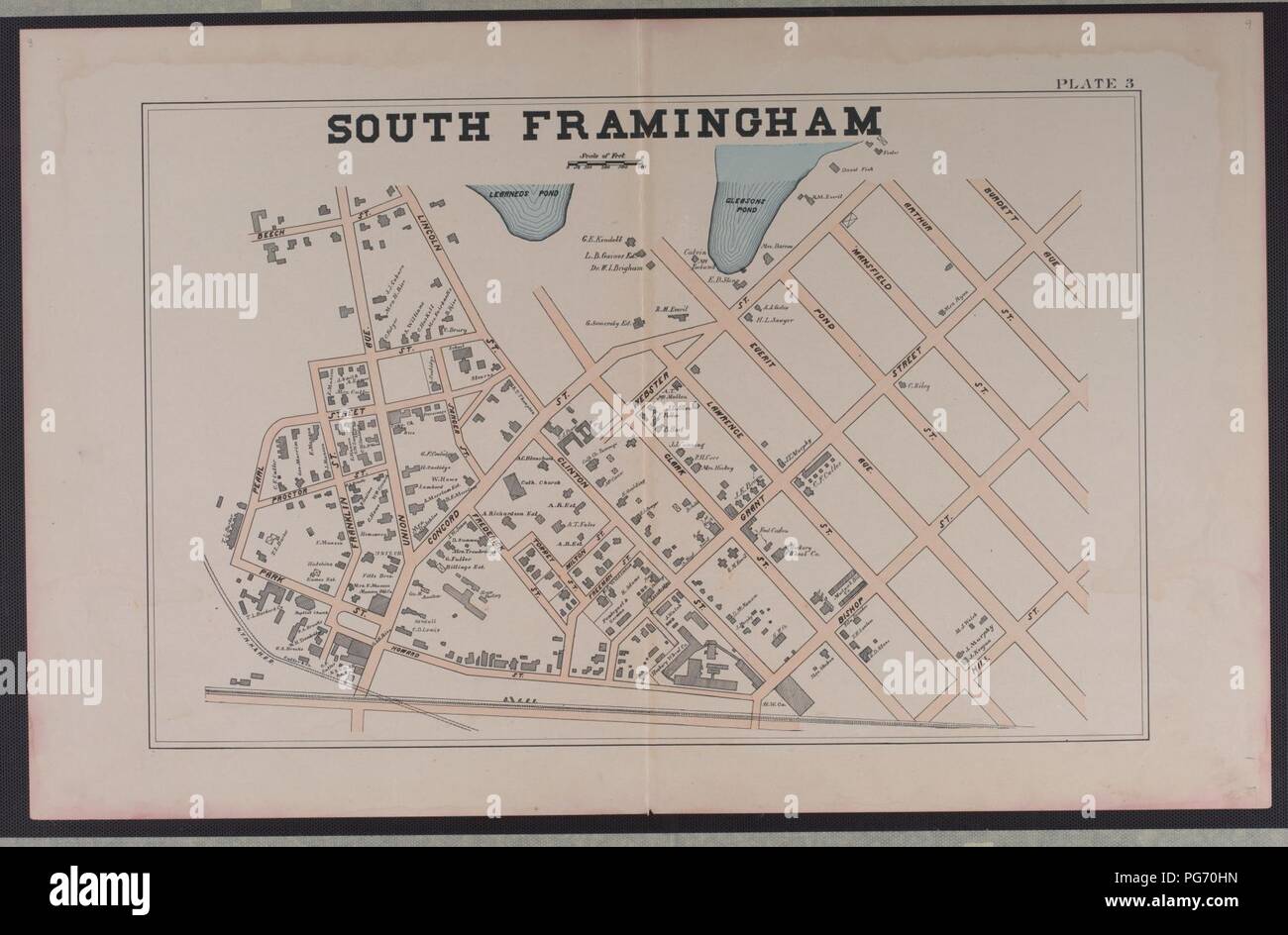 Atlas of the town of Framingham, Mass Stock Photo - Alamy