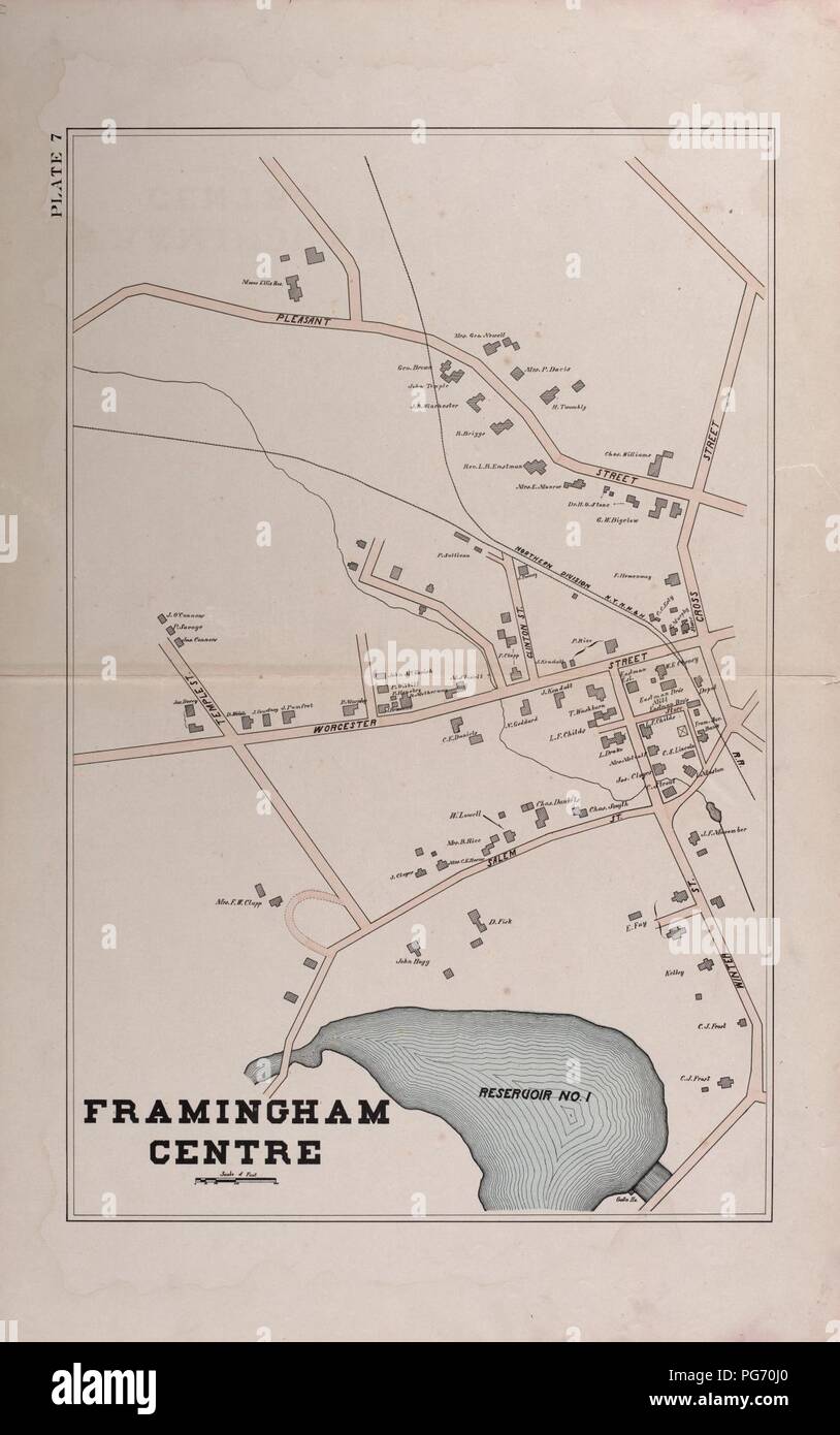 Atlas of the town of Framingham, Mass Stock Photo - Alamy