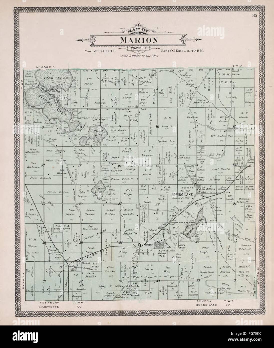 Atlas of Waushara County, Wisconsin - containing maps of villages ...