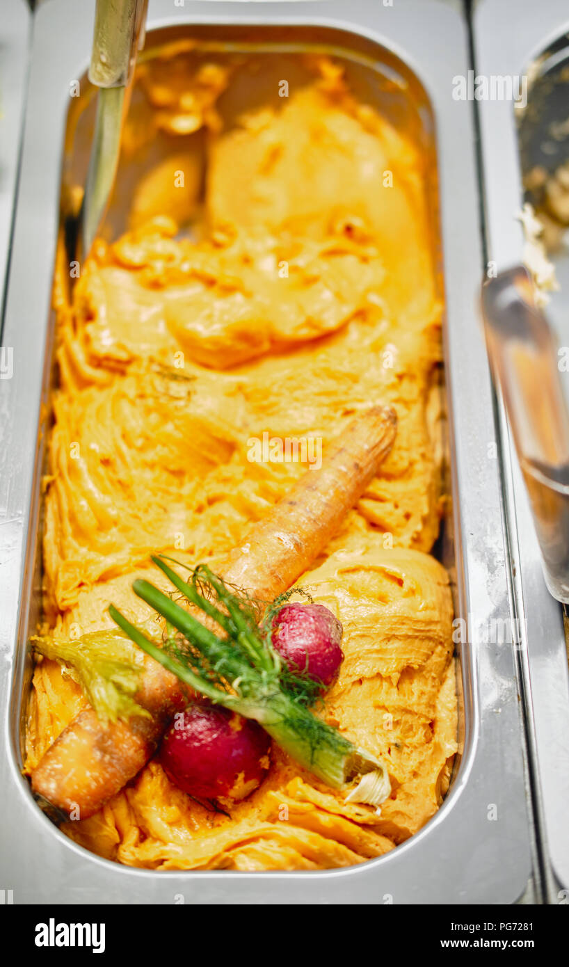 Italian ice cream with carrots and red radish Stock Photo - Alamy