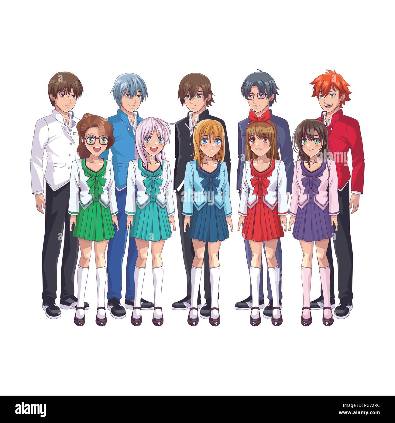Young students manga cartoons Stock Vector Image & Art - Alamy