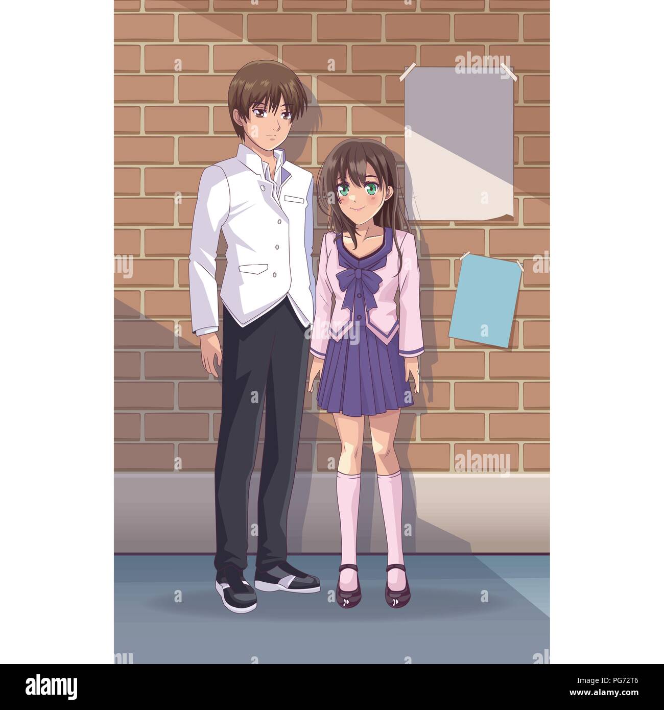 Young students manga cartoon Stock Vector Image & Art - Alamy