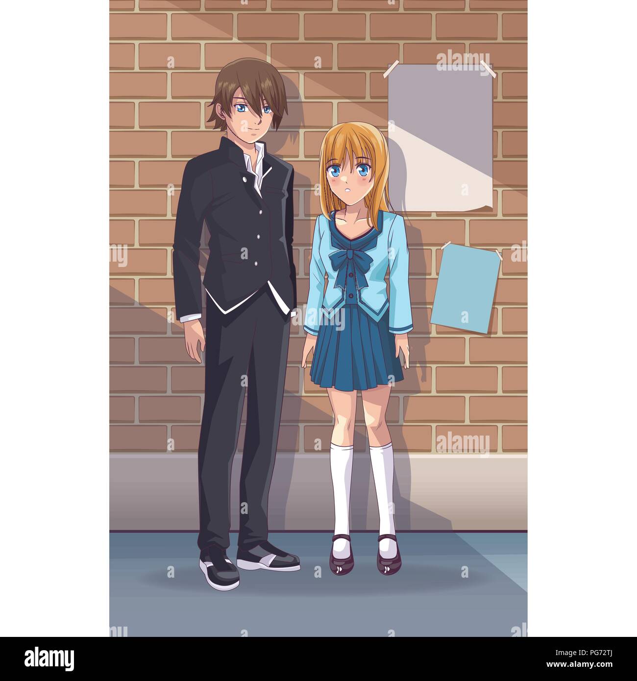 Young students manga cartoon Stock Vector Image & Art - Alamy