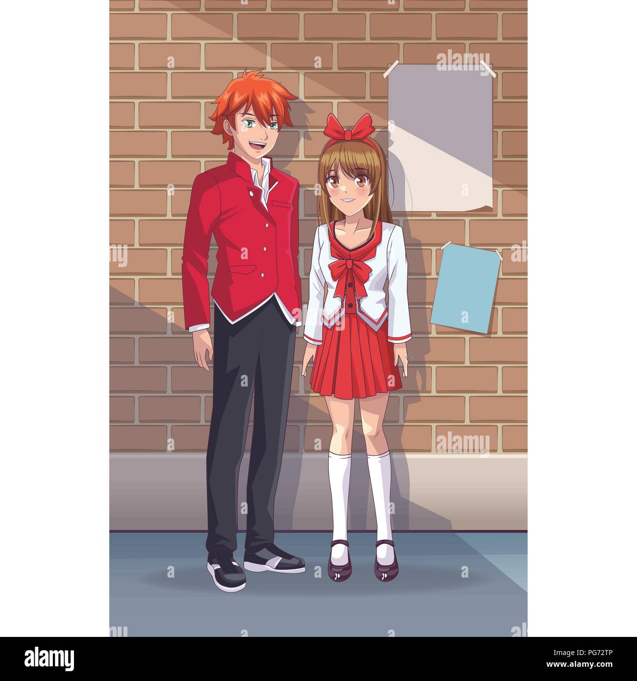 Young students manga cartoon Stock Vector Image & Art - Alamy