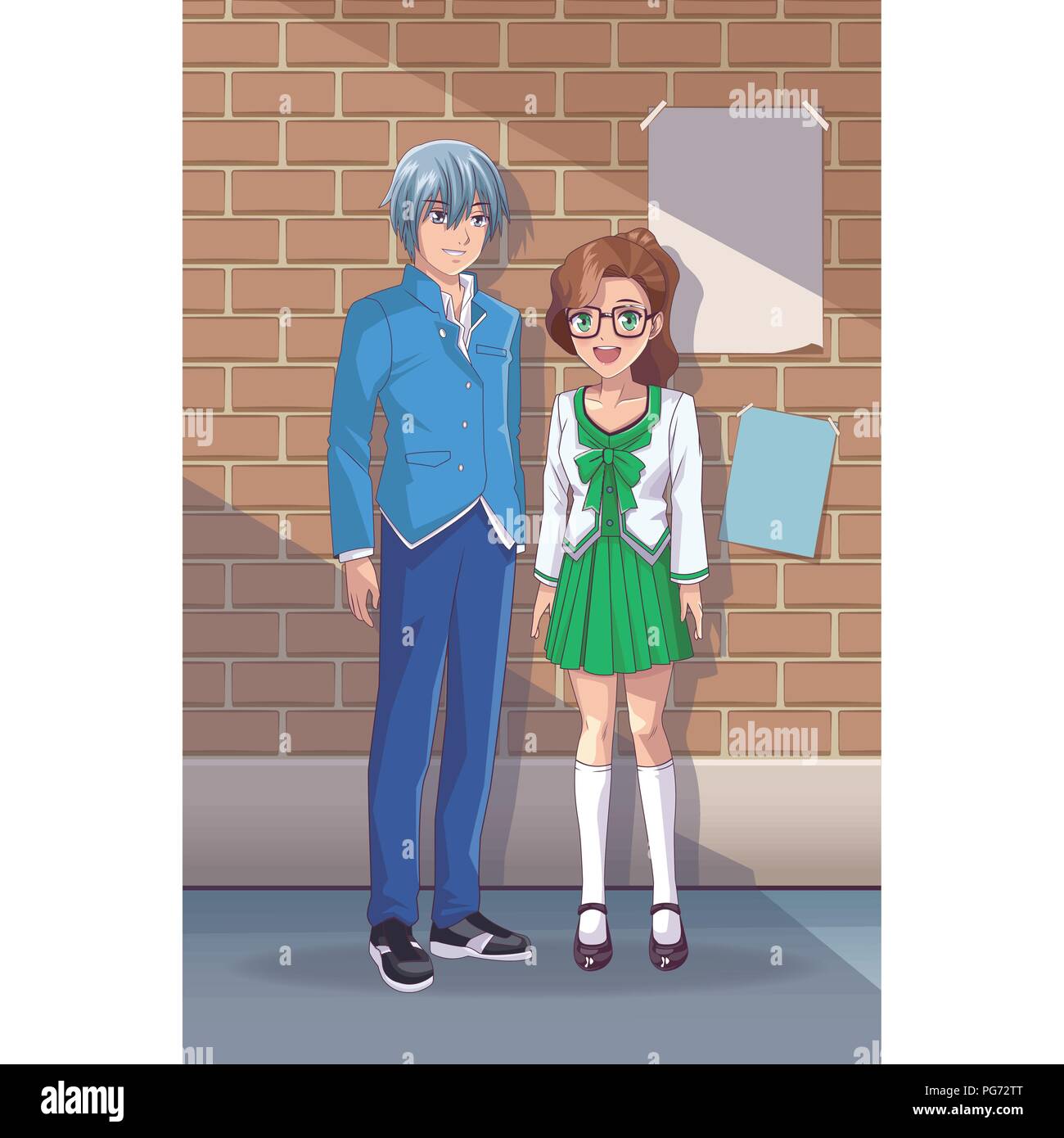 Young students manga cartoon Stock Vector Image & Art - Alamy