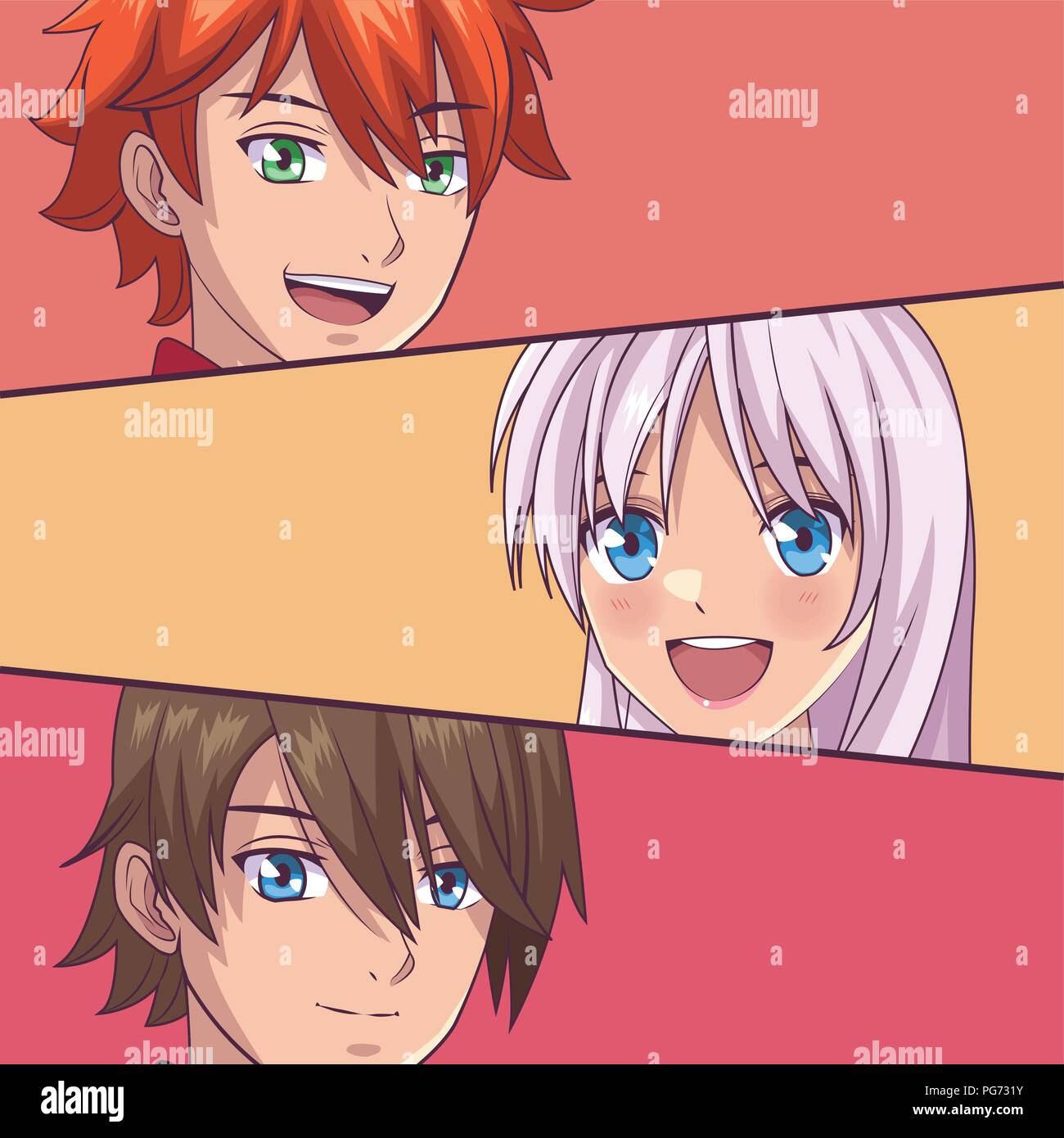 Young manga faces cartoons Stock Vector Image & Art - Alamy