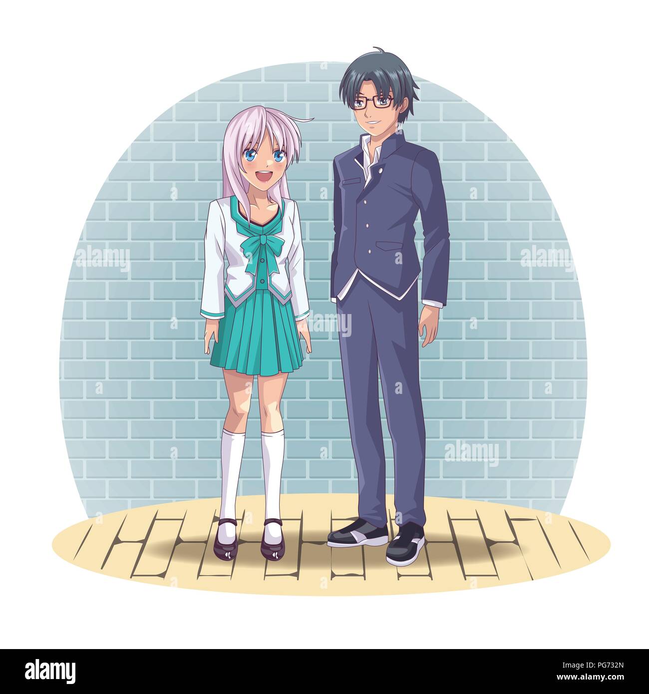 Anime couple manga cartoon Stock Vector Image & Art - Alamy