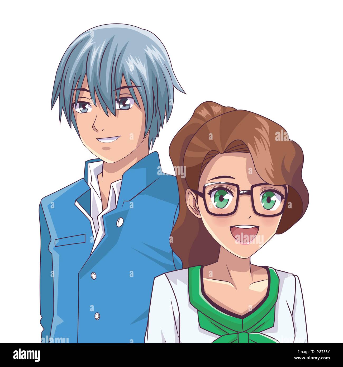 Cartoon blue anime manga Cut Out Stock Images & Pictures - Alamy