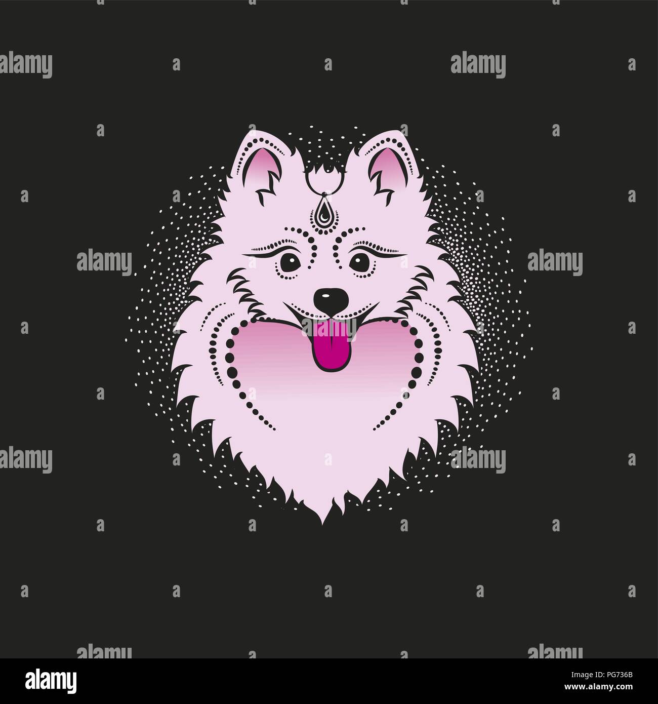Pomeranian puppy dog portrait Stock Vector Images - Alamy