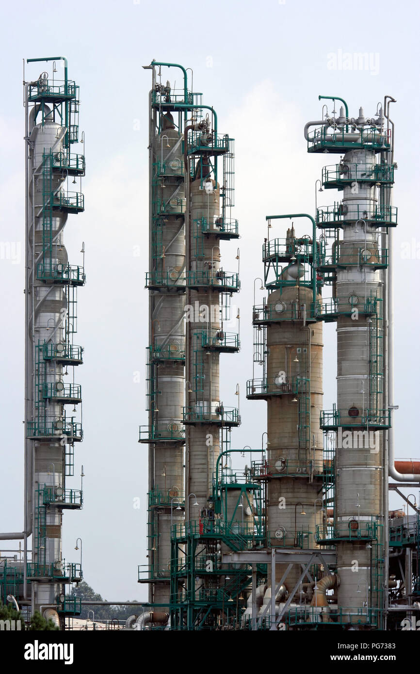 Chemical installation - part of a big refinery Stock Photo - Alamy