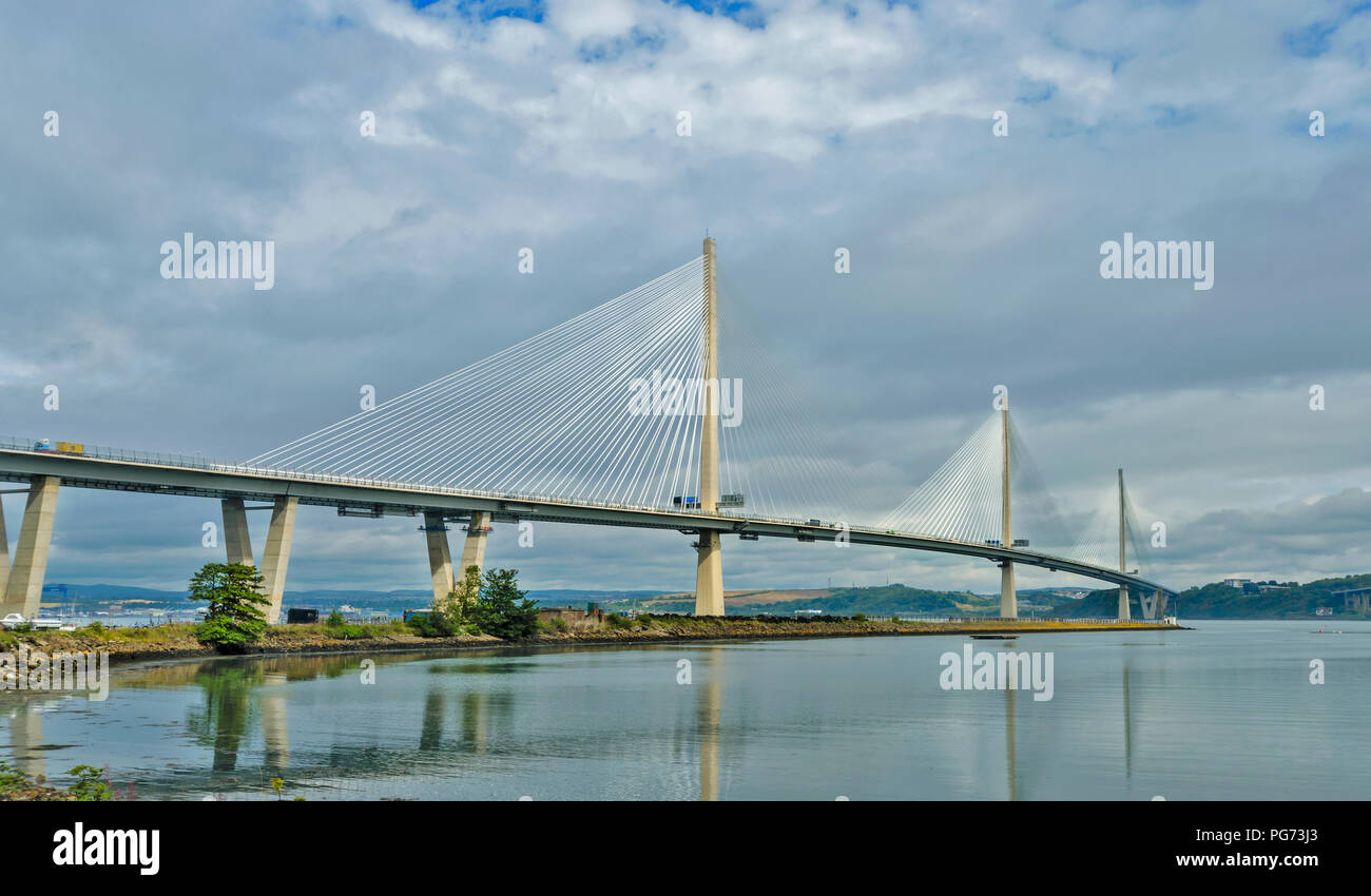 NEW FORTH ROAD BRIDGE OR QUEENSFERRY CROSSING THE BRIDGE IN EARLY ...