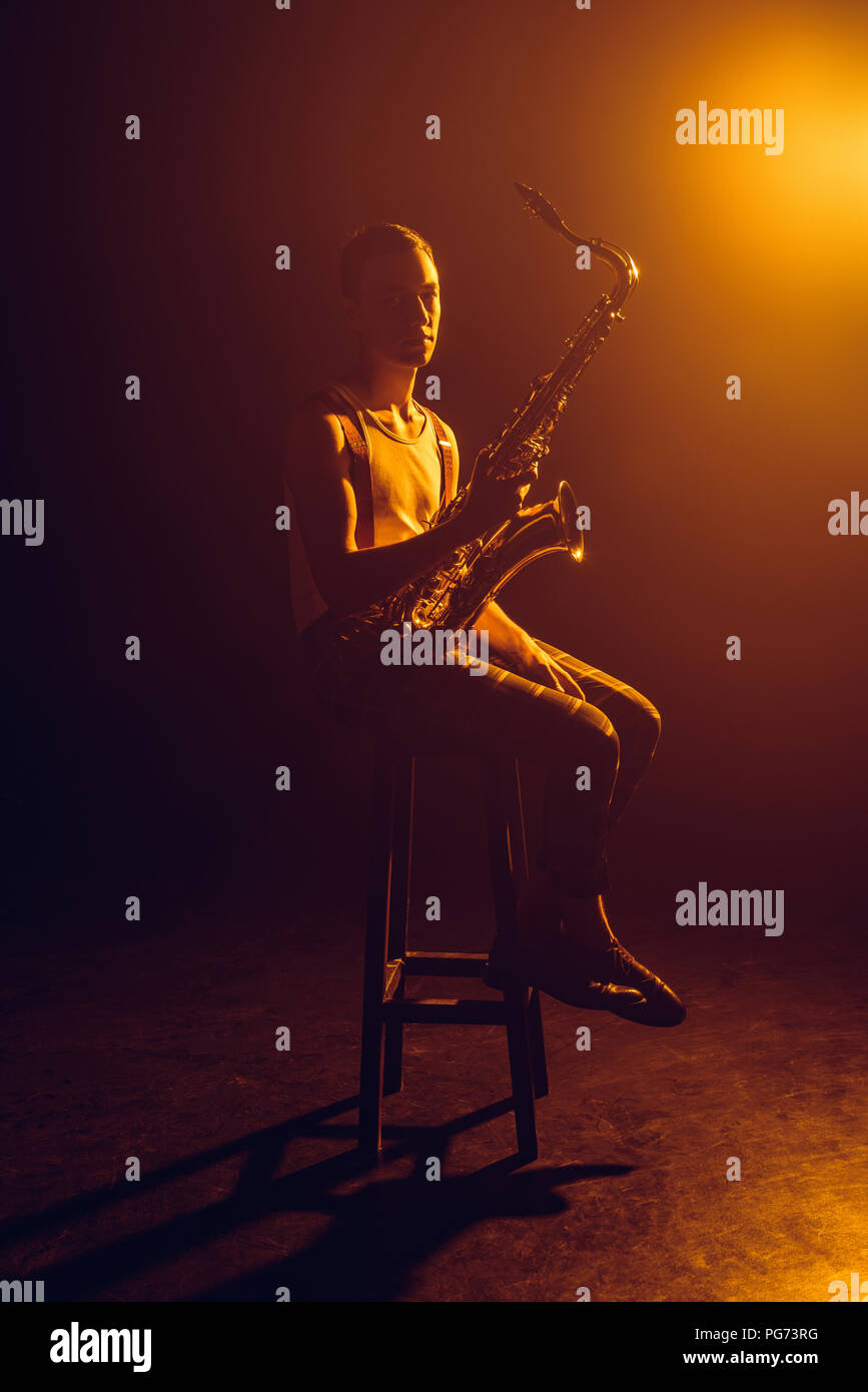 Saxophone player stool hi-res stock photography and images - Alamy