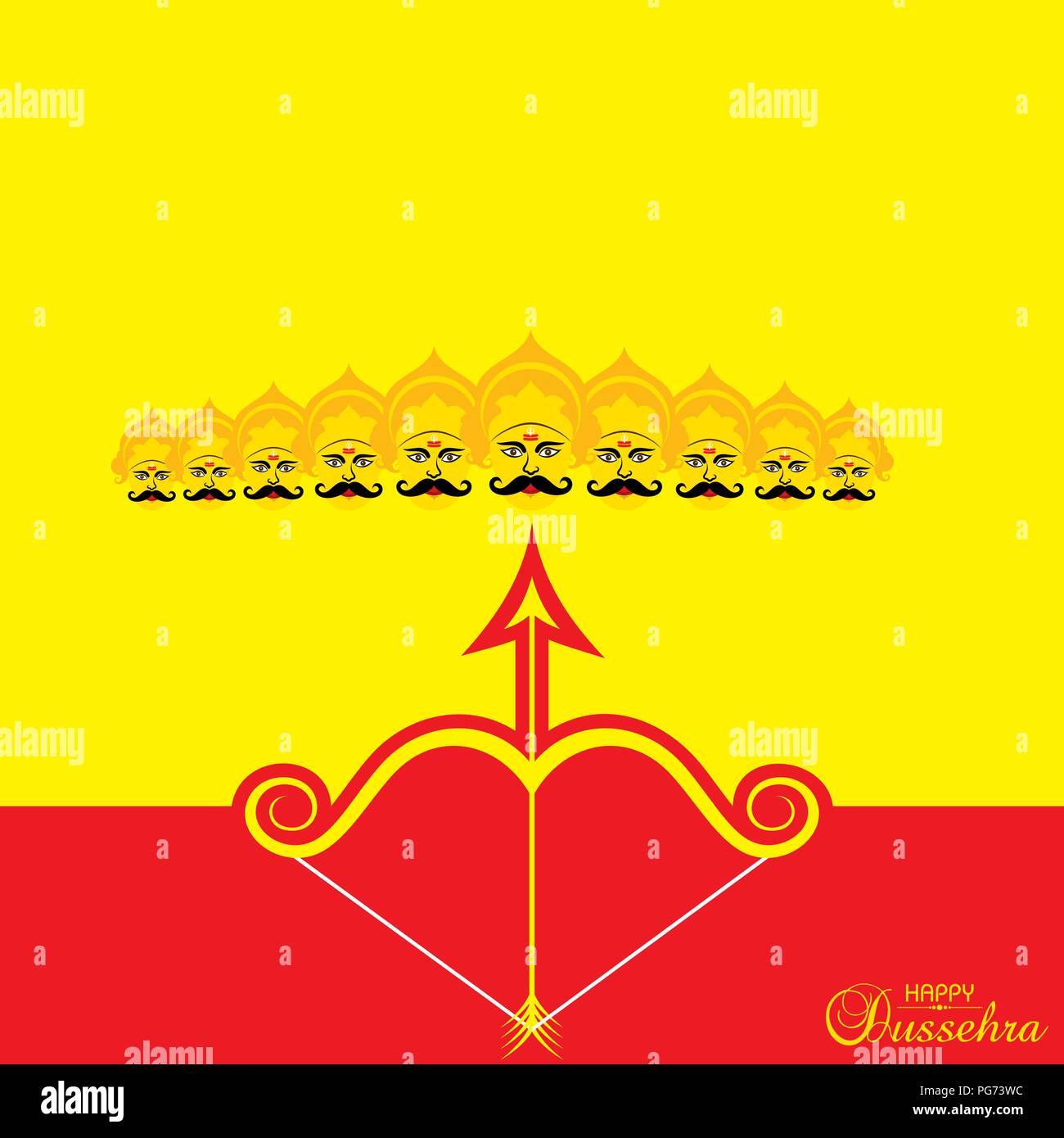 Illustration Of Bow And Arrow In Happy Dussehra Festival Of India