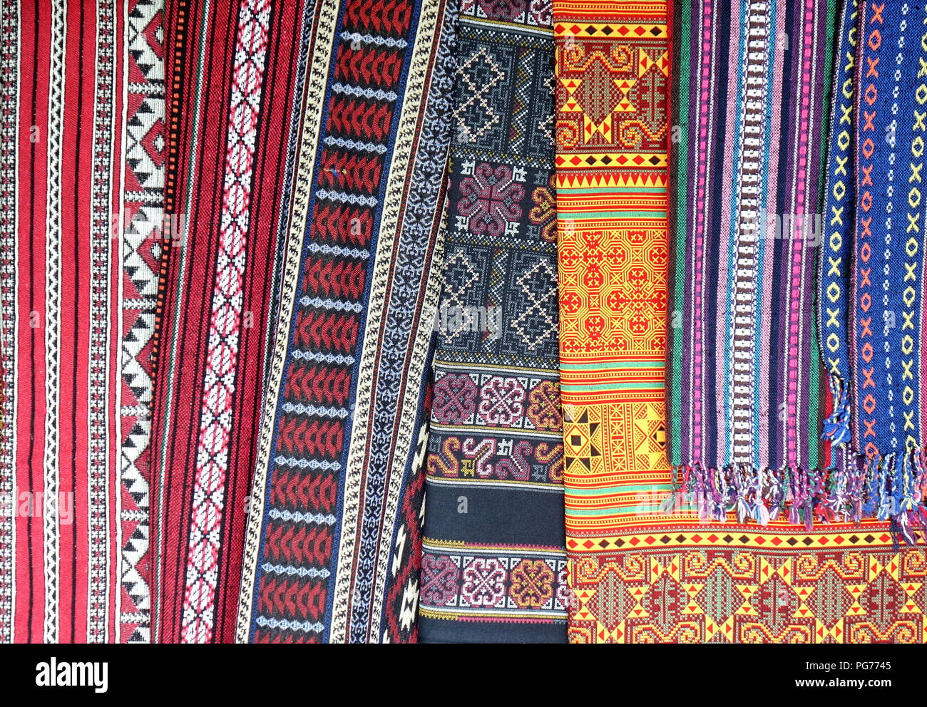Indigenous colorful texiles and fabrics in Taiwan Stock Photo - Alamy