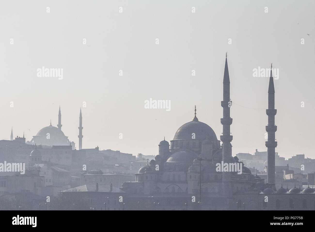 Shapes of the mosques of Sultanahmet (or Blue Mosque) and Eminonu in ...