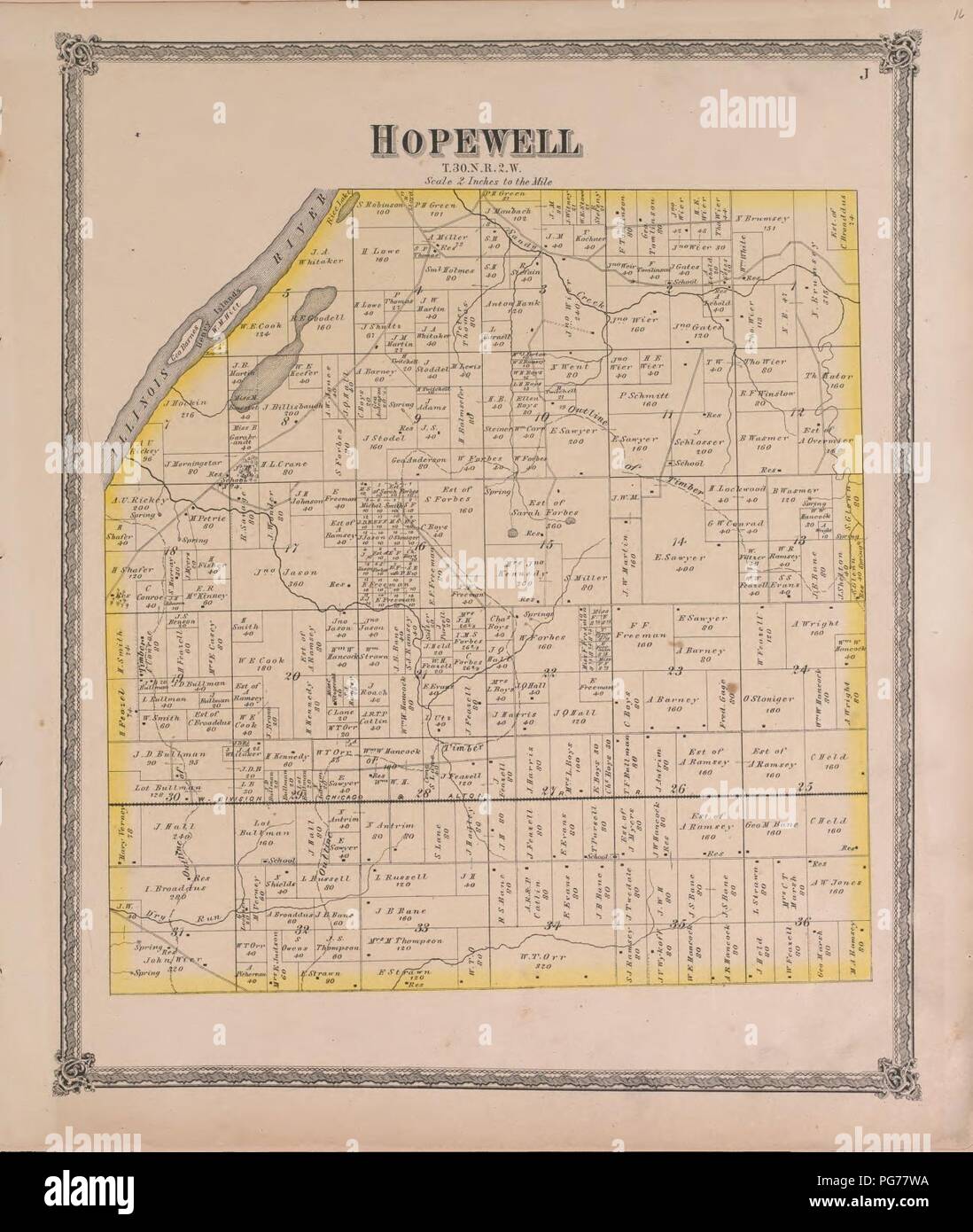 Vintage illinois maps hi-res stock photography and images - Alamy