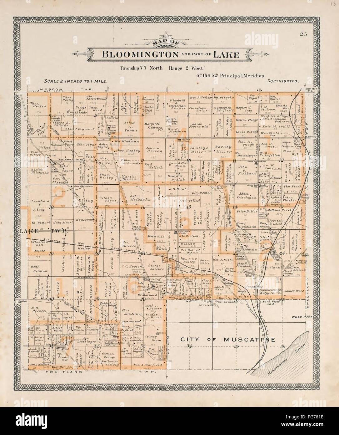 Atlas of Muscatine County, Iowa - containing maps of villages, cities ...