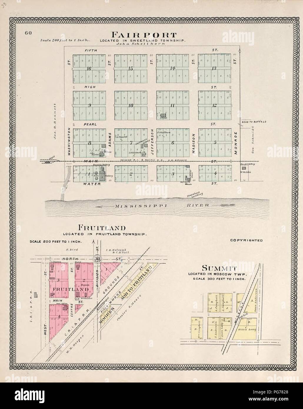 Atlas of Muscatine County, Iowa - containing maps of villages, cities ...