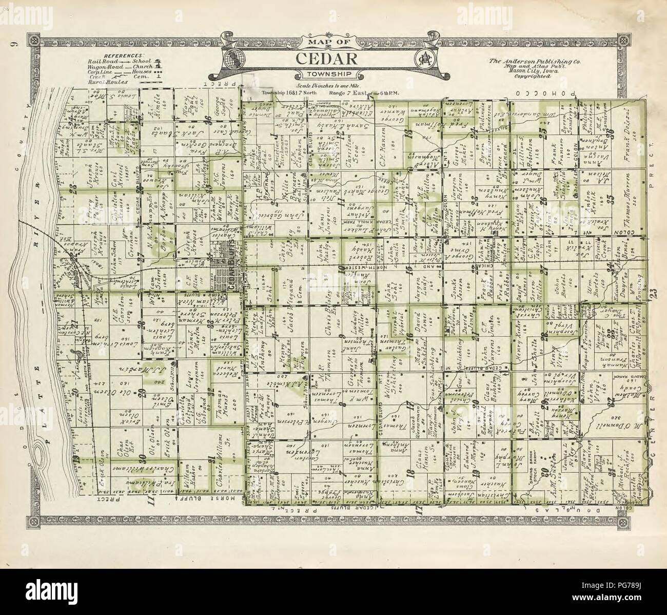 Atlas of Saunders County, Nebraska - containing maps of townships of ...