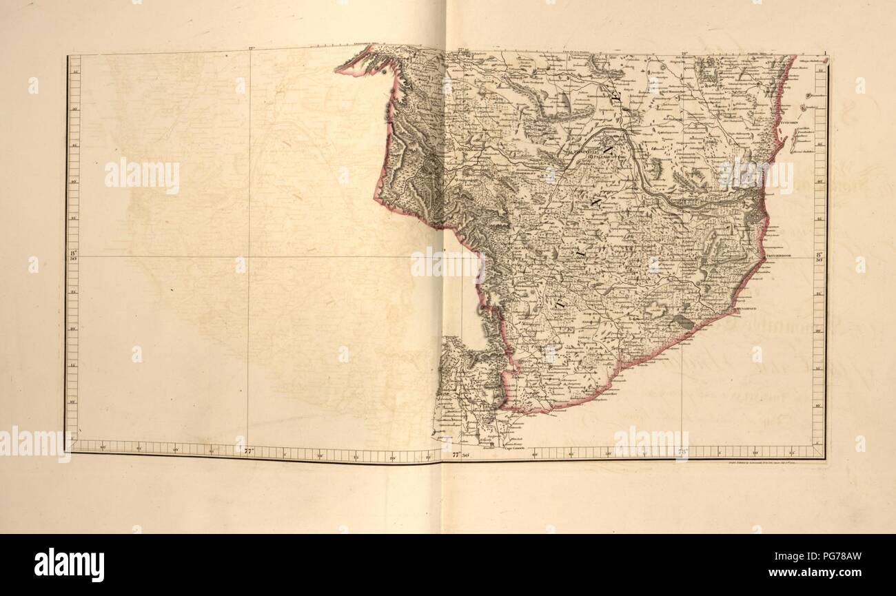 Atlas of South India, from cape Comorin to the river Kistnah Stock ...
