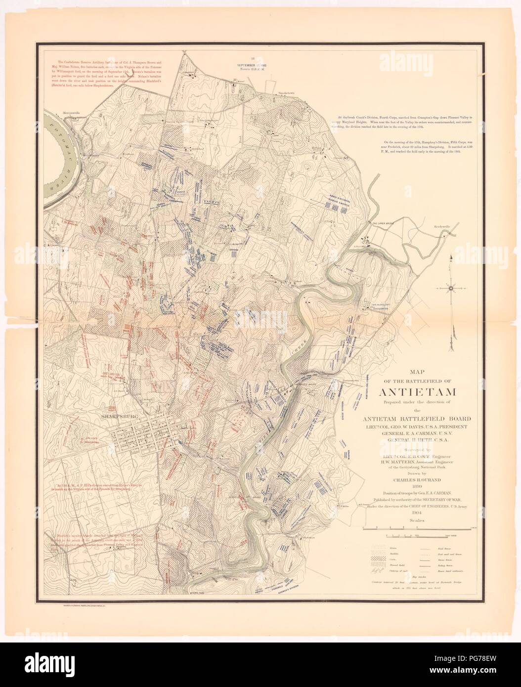 Atlas of the battlefield of Antietam Stock Photo - Alamy