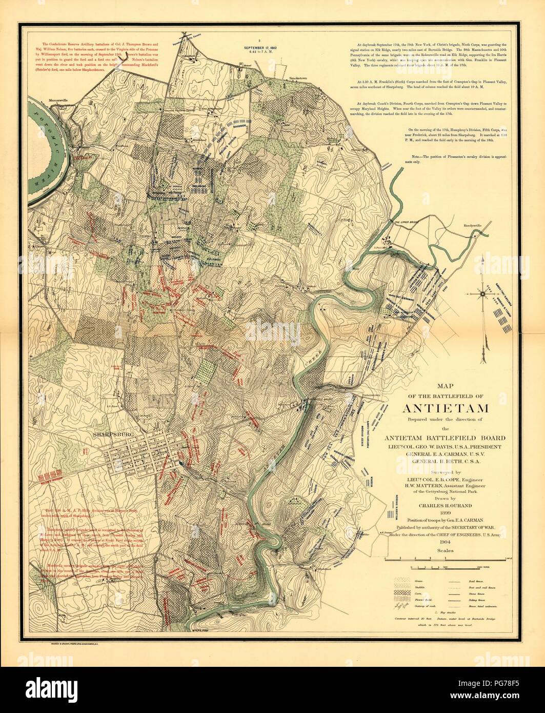 Atlas of the battlefield of Antietam Stock Photo - Alamy