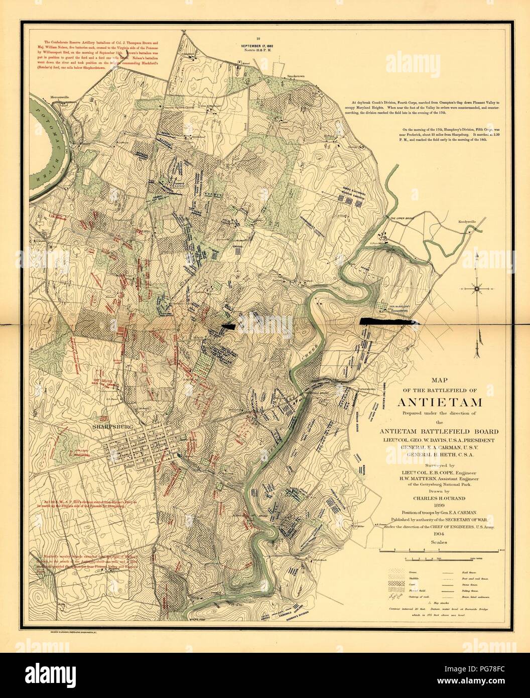 Atlas of the battlefield of Antietam Stock Photo - Alamy