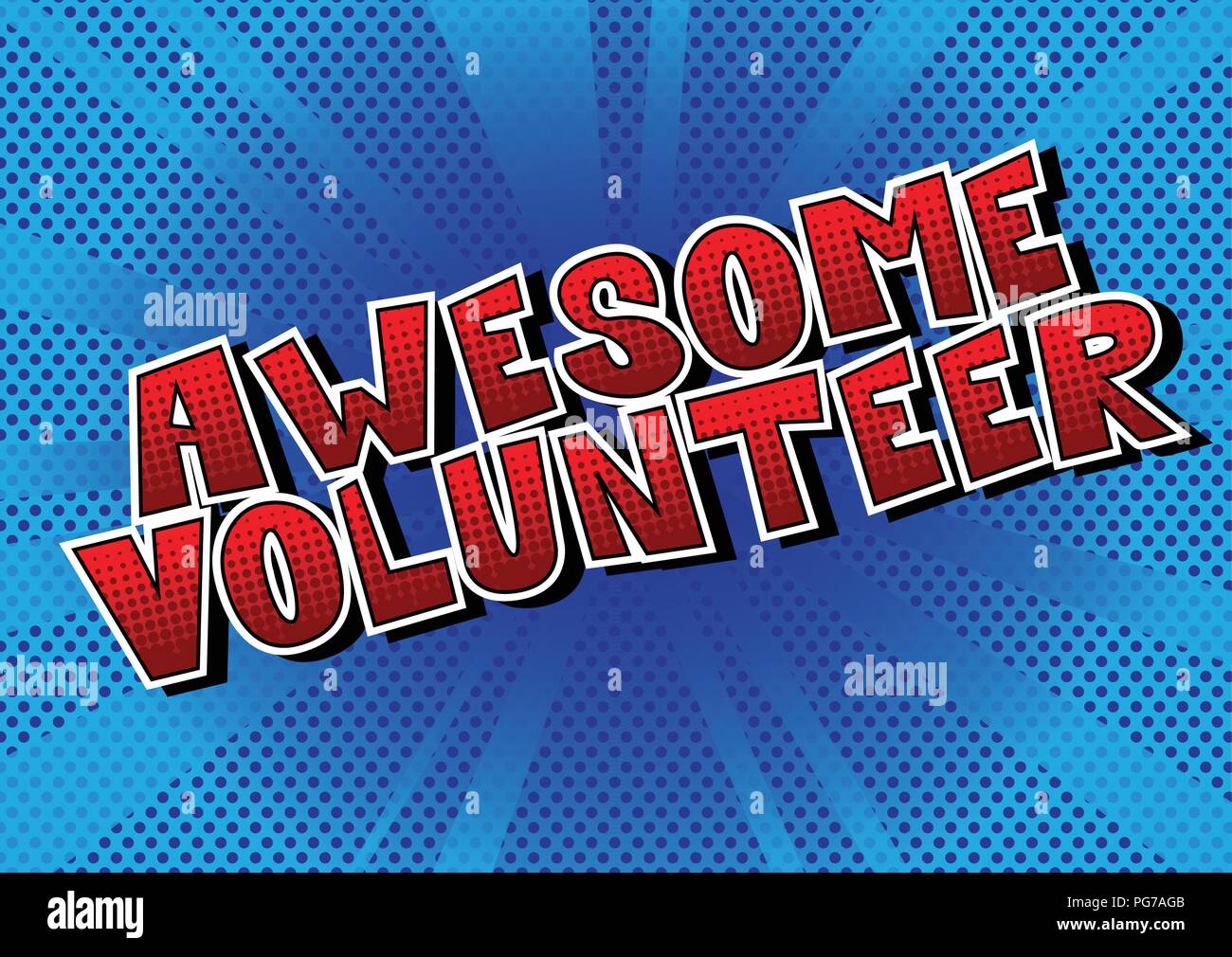 Awesome Volunteer - Comic book style word on abstract background Stock ...