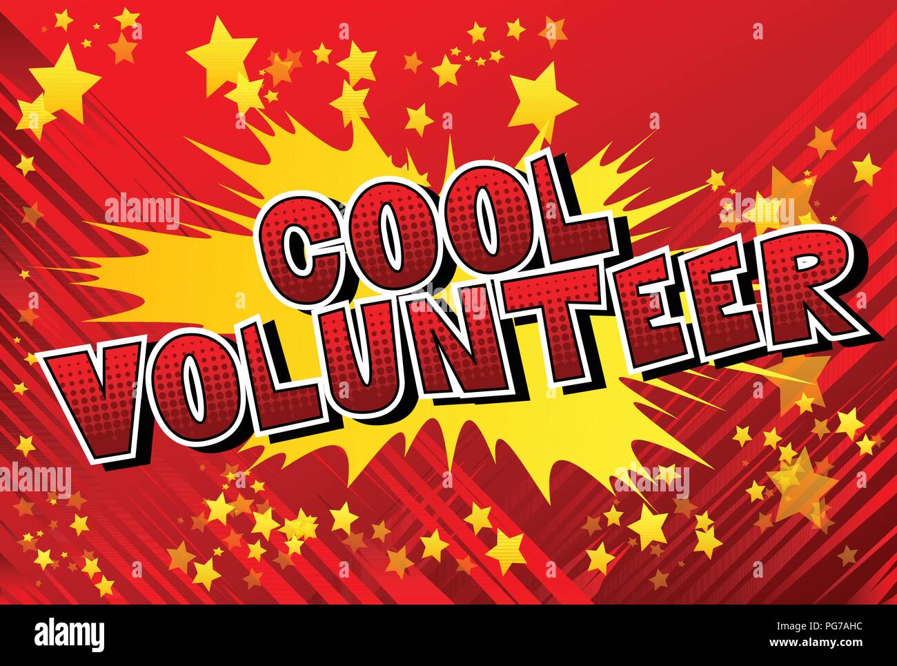 Cool Volunteer - Comic book style word on abstract background Stock ...