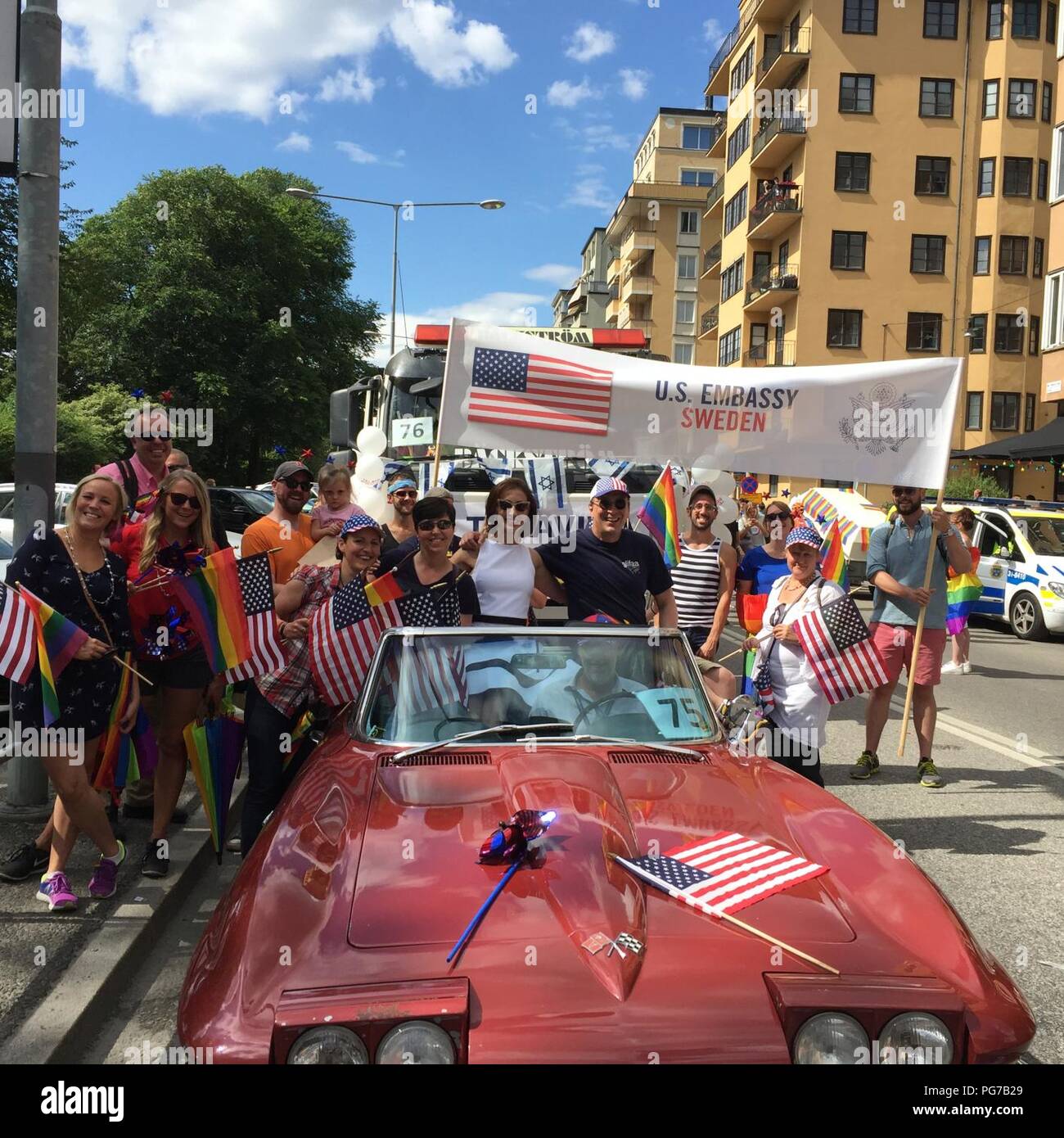 U.S. embassy Sweden parade Stock Photo - Alamy