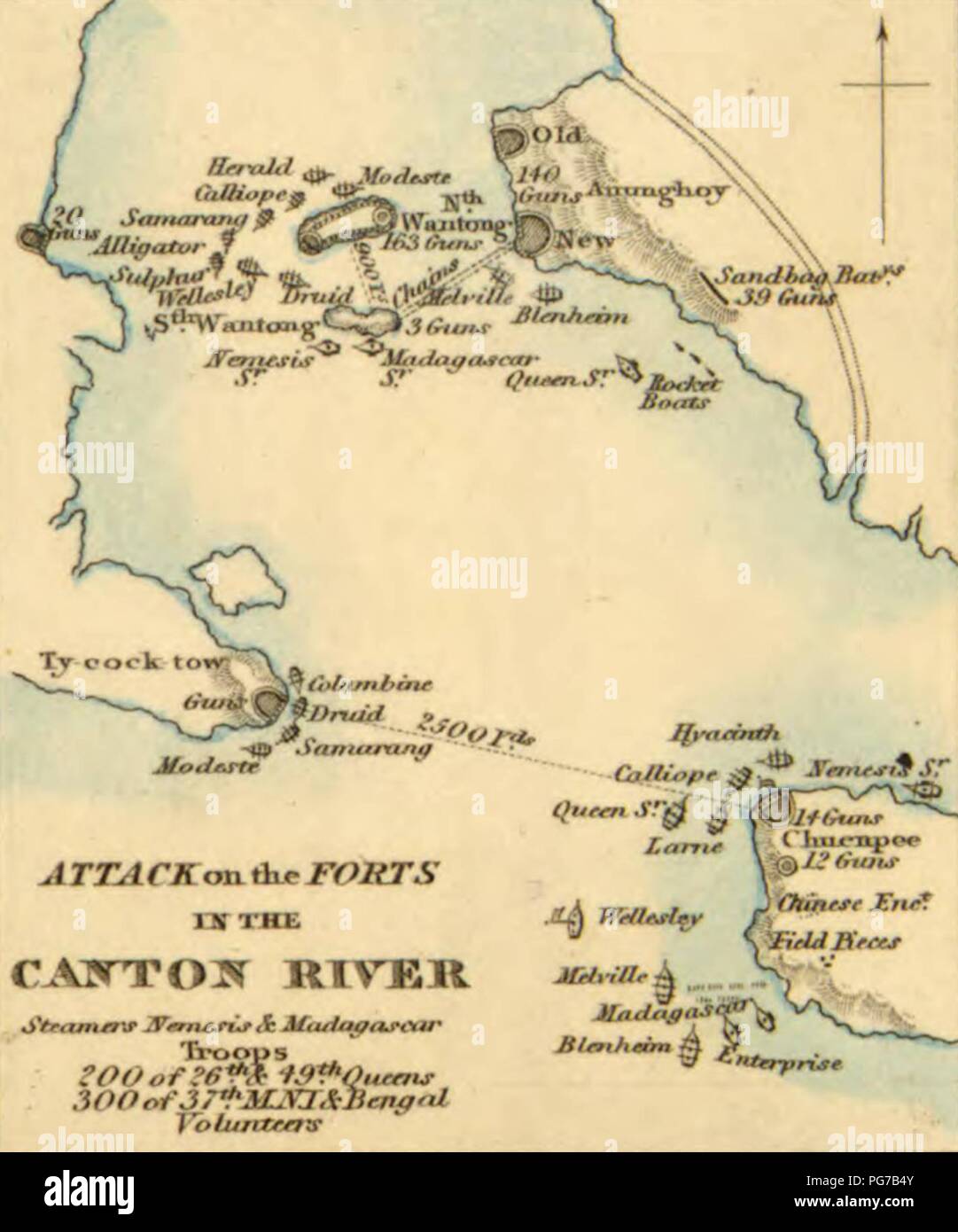 Attack on the Forts in the Canton River Stock Photo - Alamy