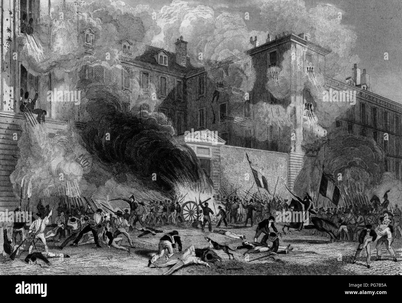 Attack on the Swiss barracks, July, 1830 Stock Photo - Alamy