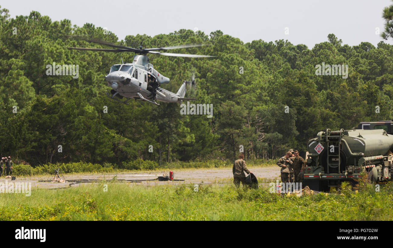 A U.S. Marine Corps UH-1Y Huey with Marine Light Attack Helicopter ...
