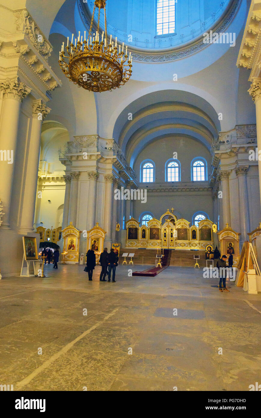 Saint Petersburg, Russia - January 5, 2018: Interior of Smolny ...