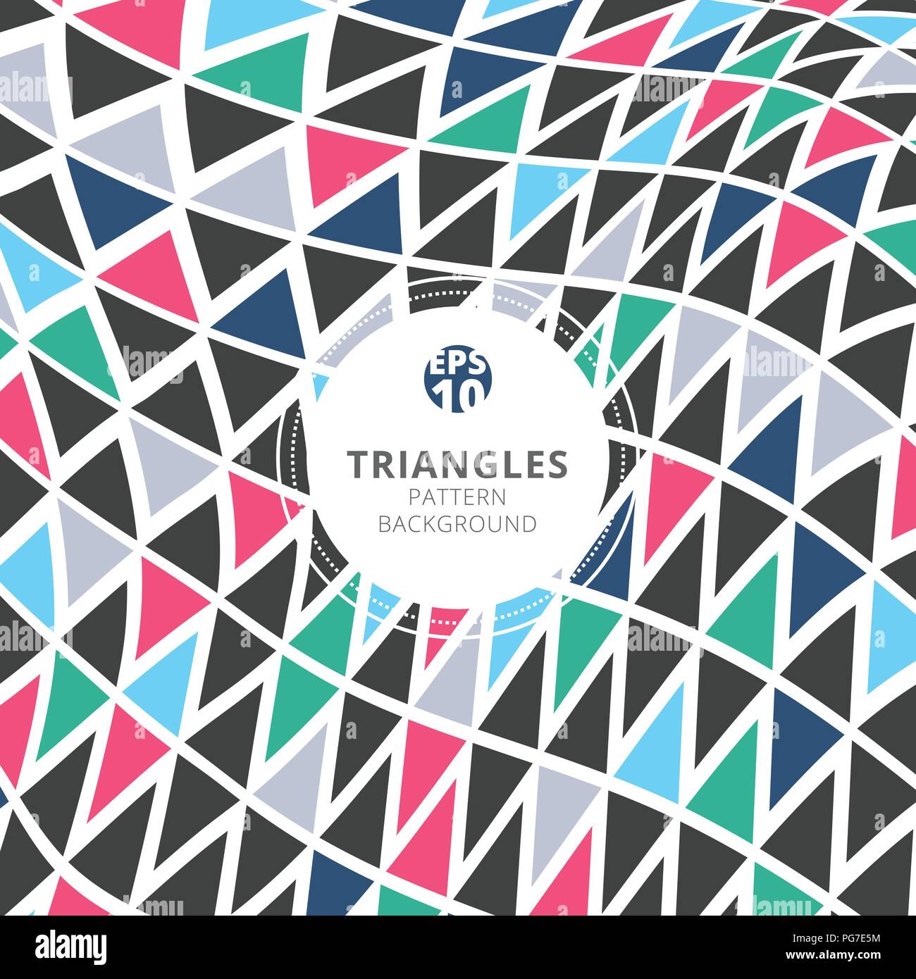 Abstract triangles pattern retro color style on white background ...