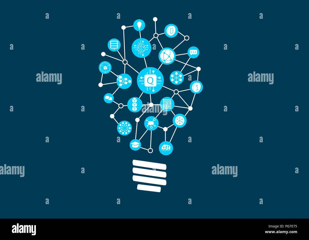 Quantum computing vector illustration as example for digital innovation ...