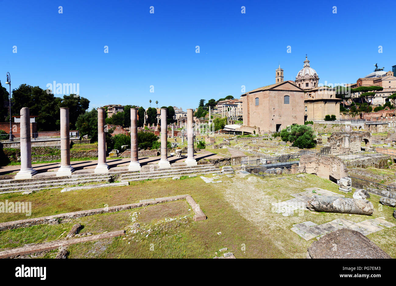 The Roman Forum was the heart of the city of ancient Rome Stock Photo ...
