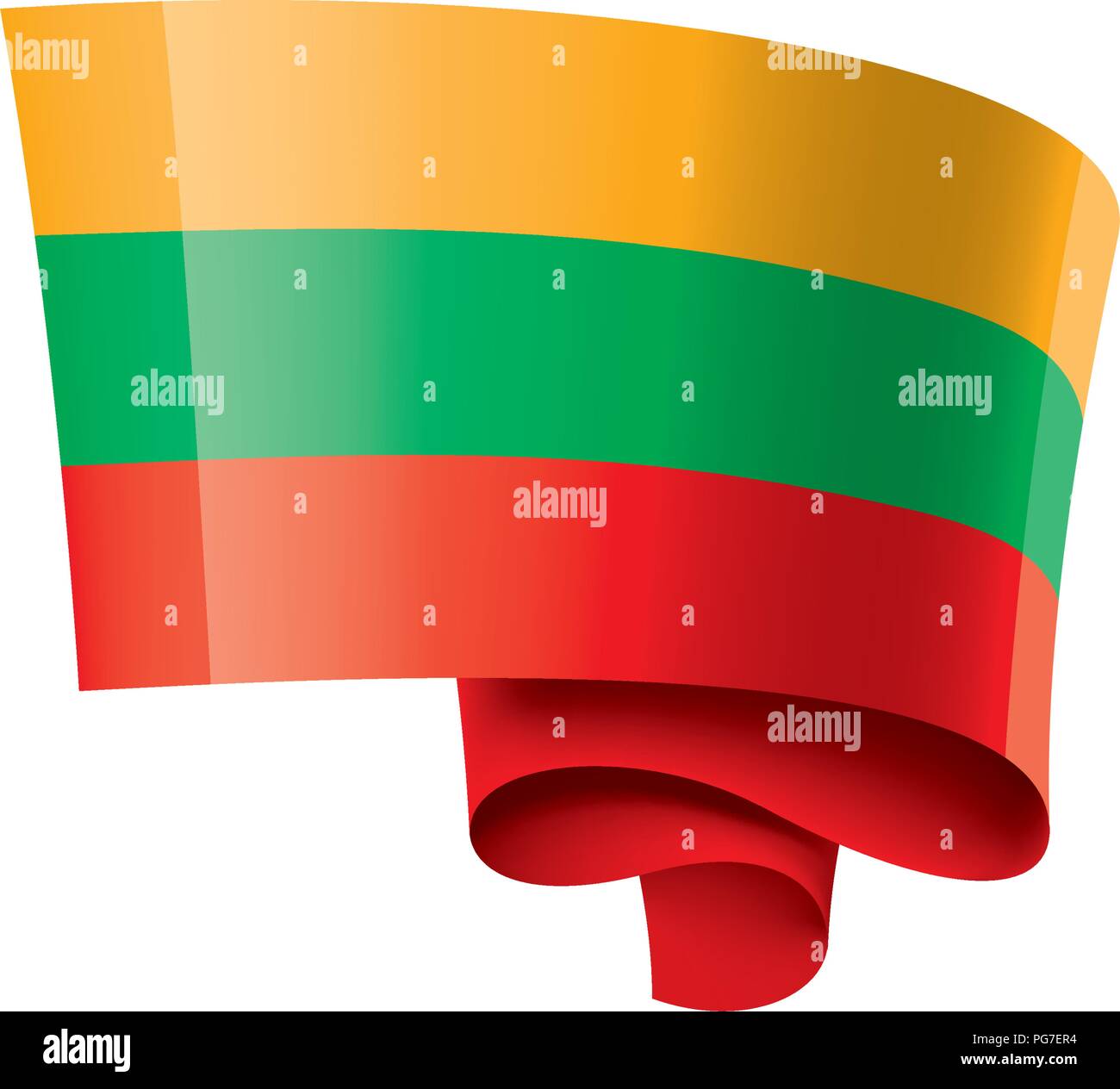 Lithuania flag, vector illustration on a white background Stock Vector ...