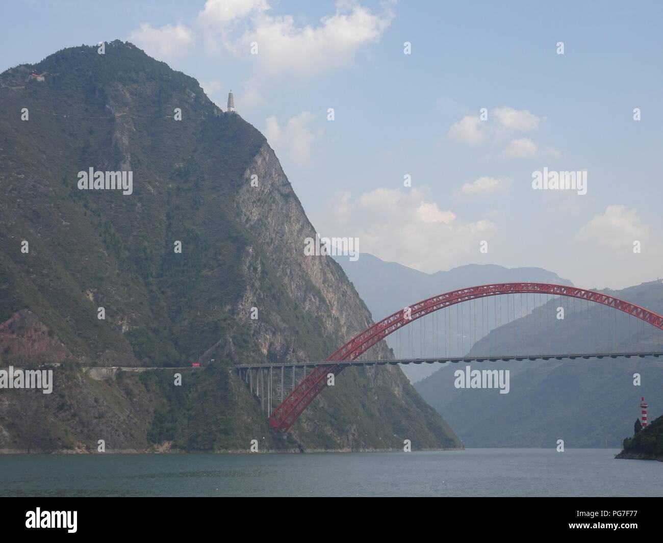The Wushan Yangtze River Bridge in the Three Gorges of Chongqing in ...