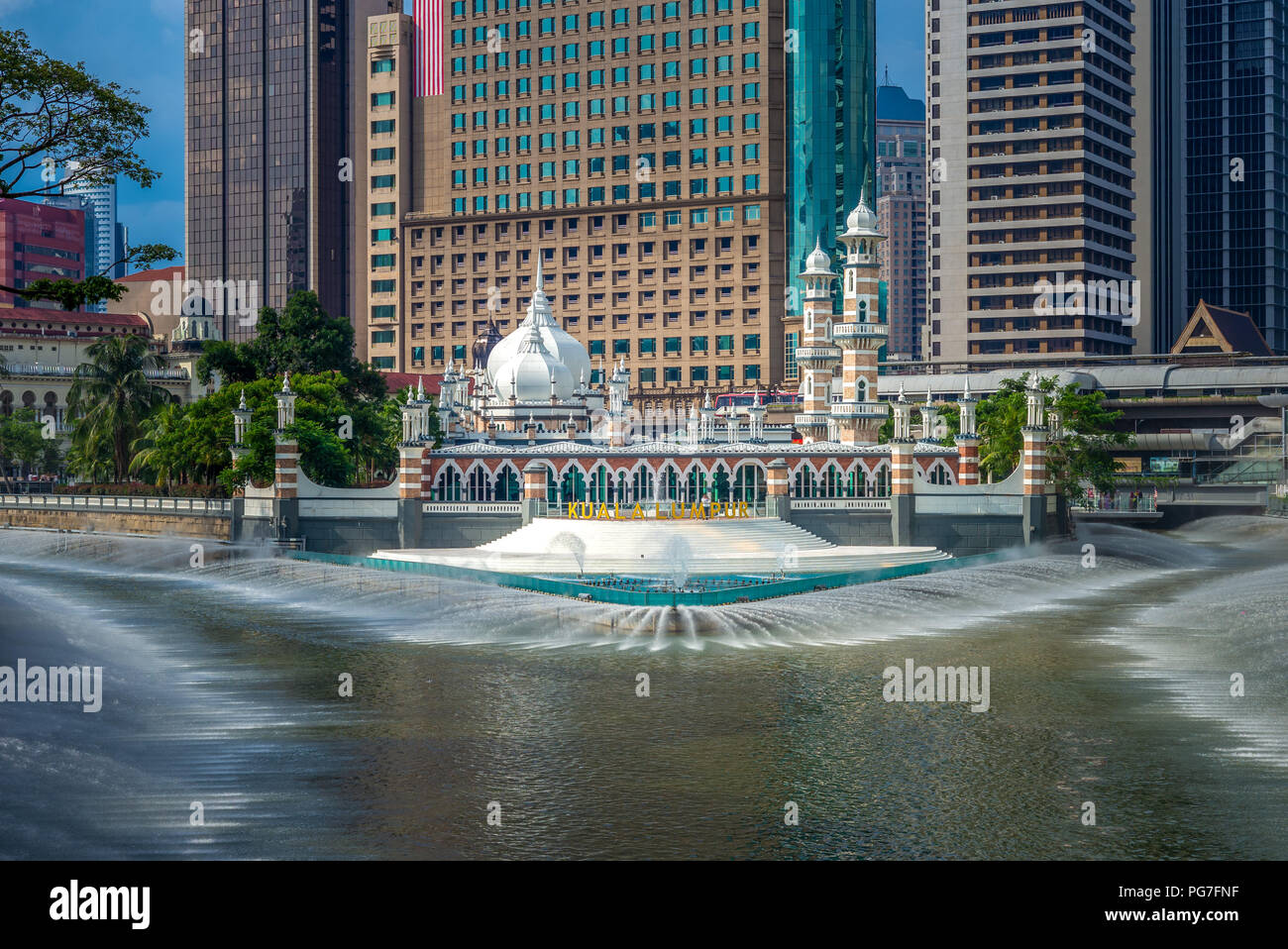 facade of jamek mosque at the confluence of Klang and Gombak Rivers ...