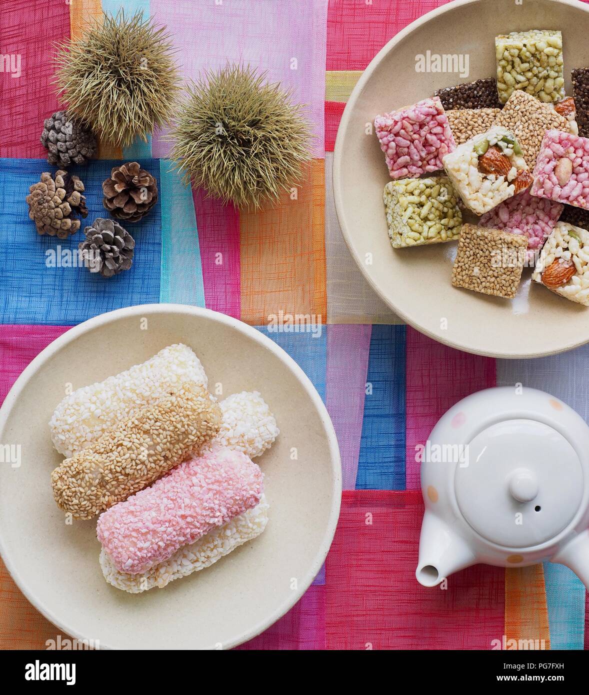 Korean traditional cookie yugwa, Hangwa Stock Photo - Alamy