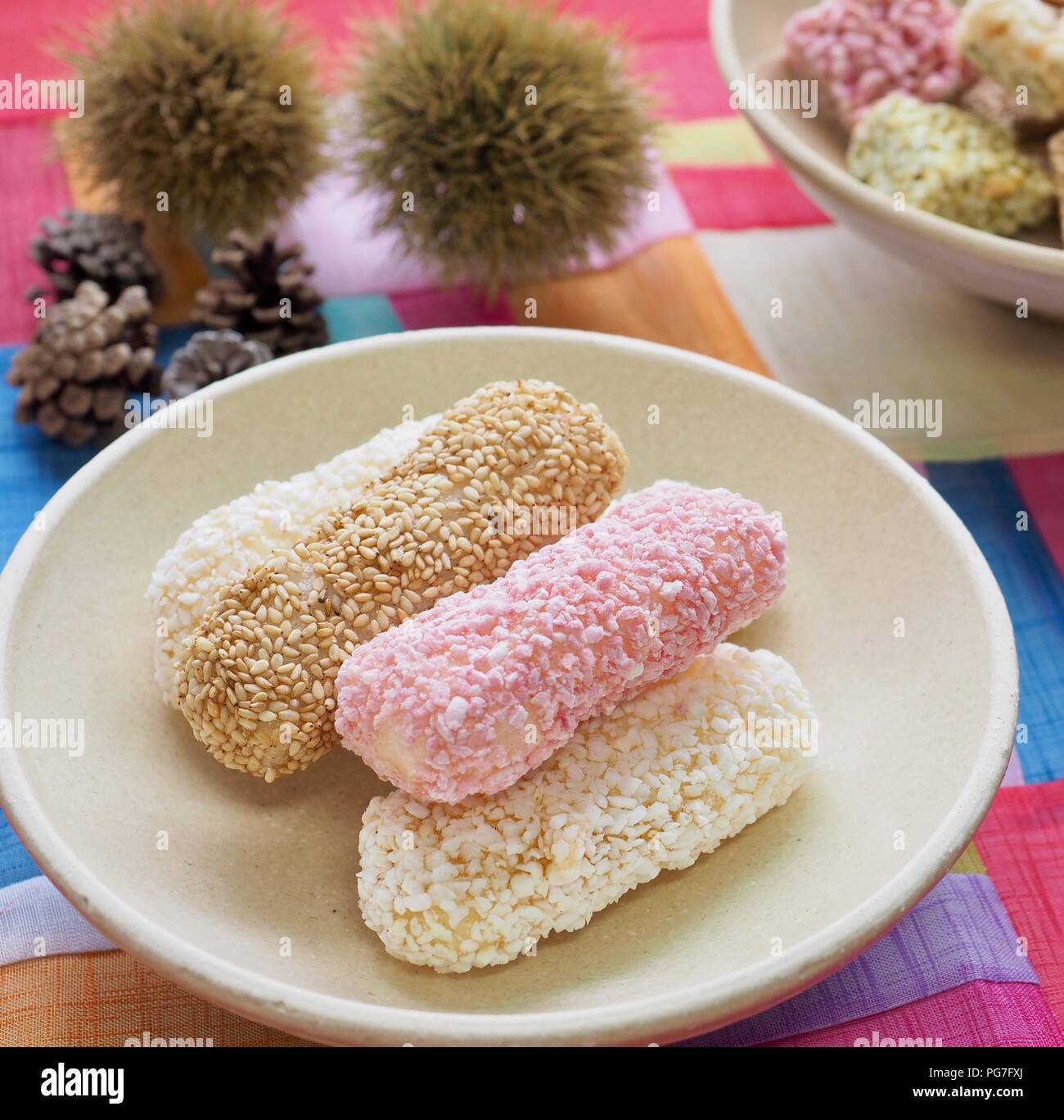 Korean traditional cookie yugwa, Hangwa Stock Photo - Alamy