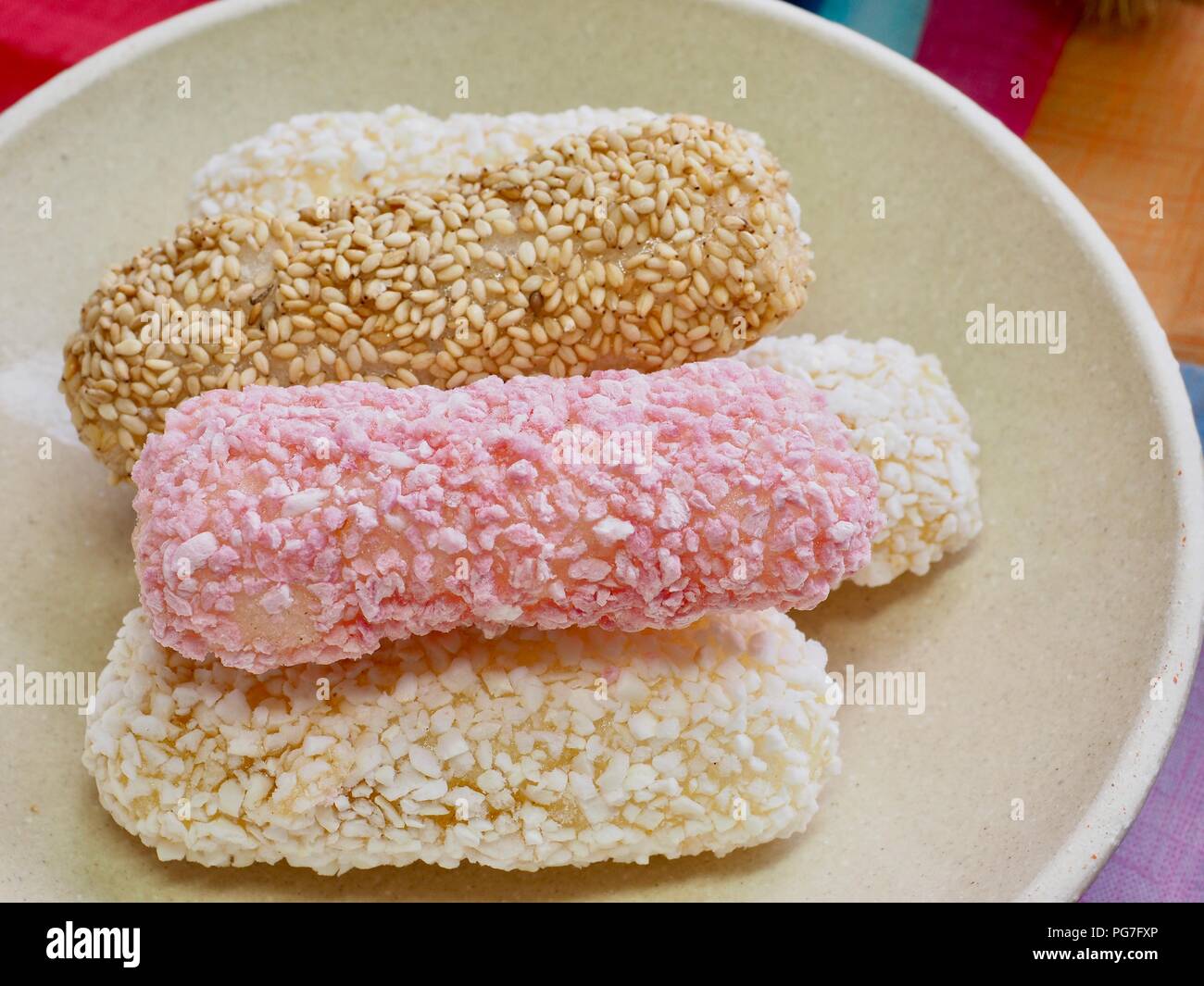 Korean traditional cookie yugwa, Hangwa Stock Photo - Alamy